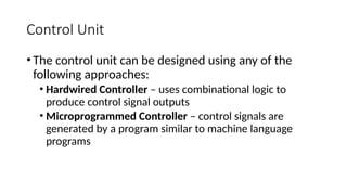 Computer Architecture Module 2.4 - Hardwired Implementation | PPTX