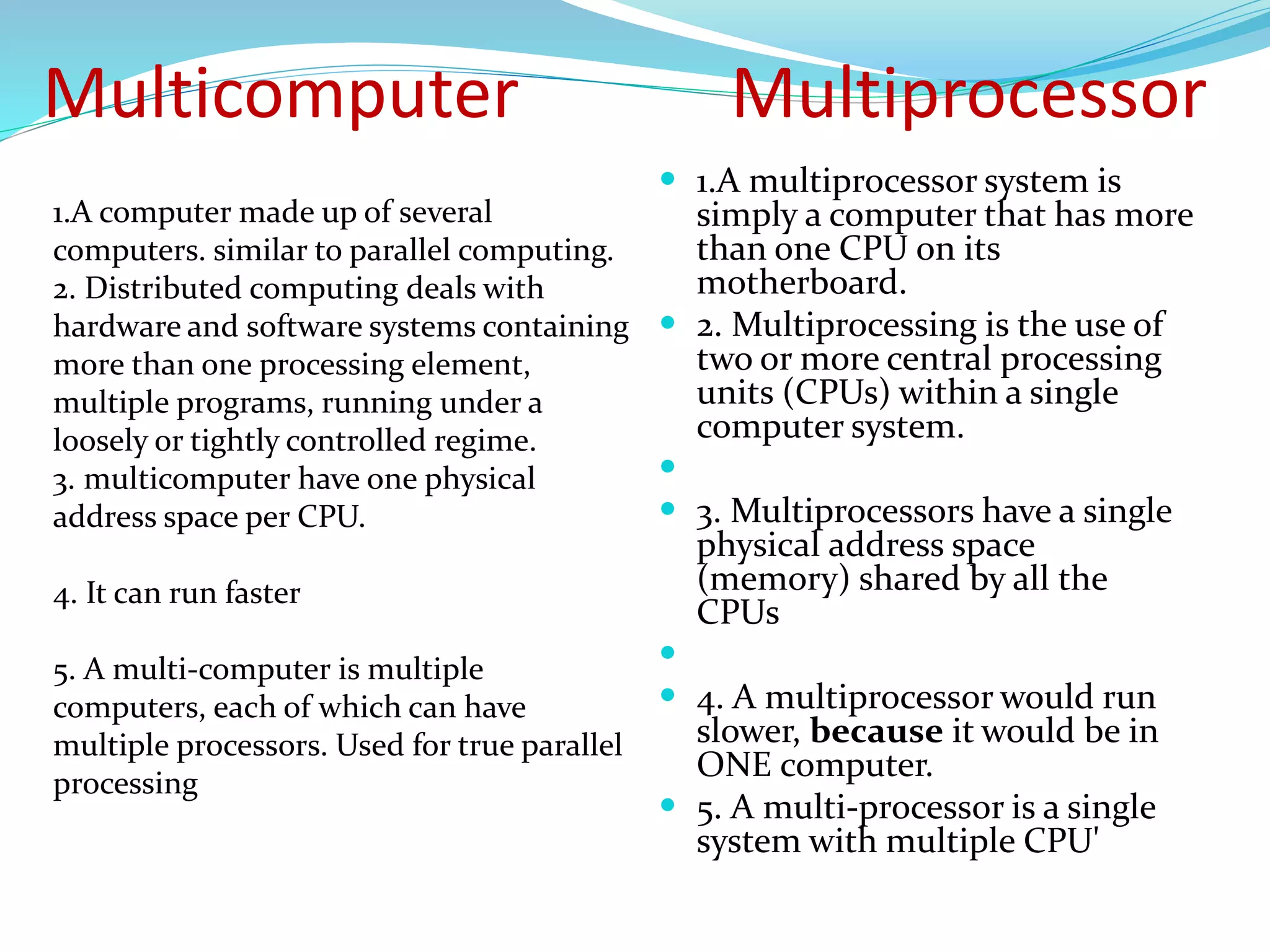 Computer architecture multi processor | PPTX