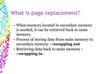 Computer architecture page replacement algorithms | PPTX