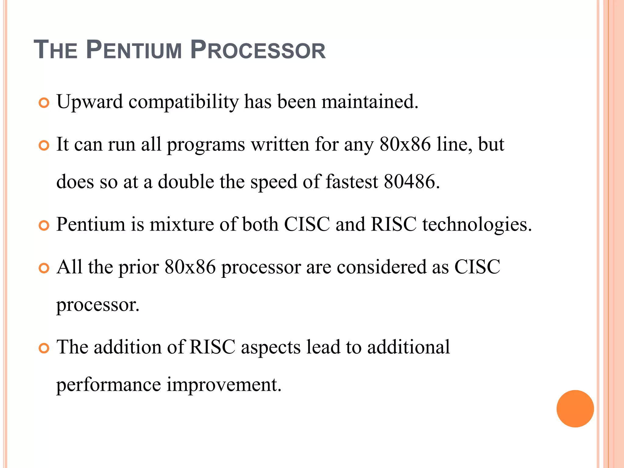 Computer architecture the pentium architecture | PPTX