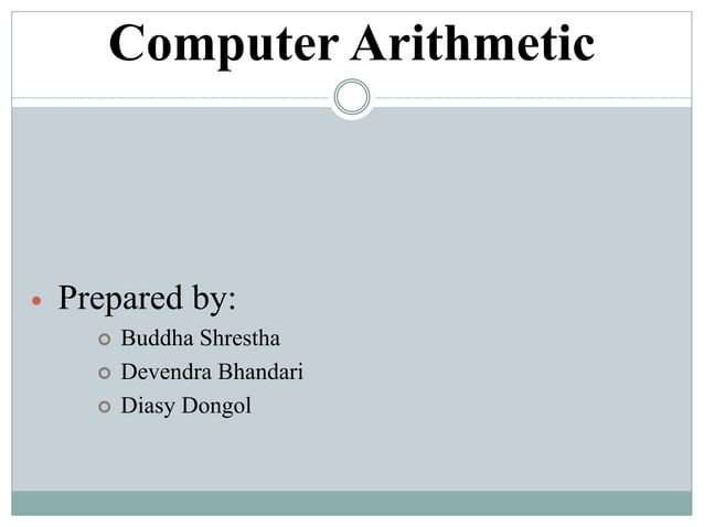 Computer Arithmetic | Ppt