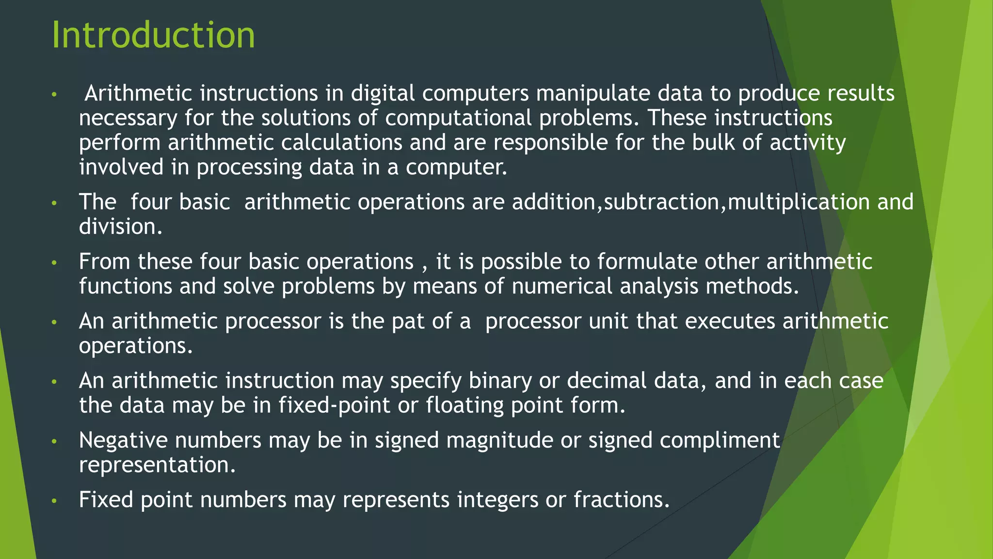 Computer arithmetic | PPTX