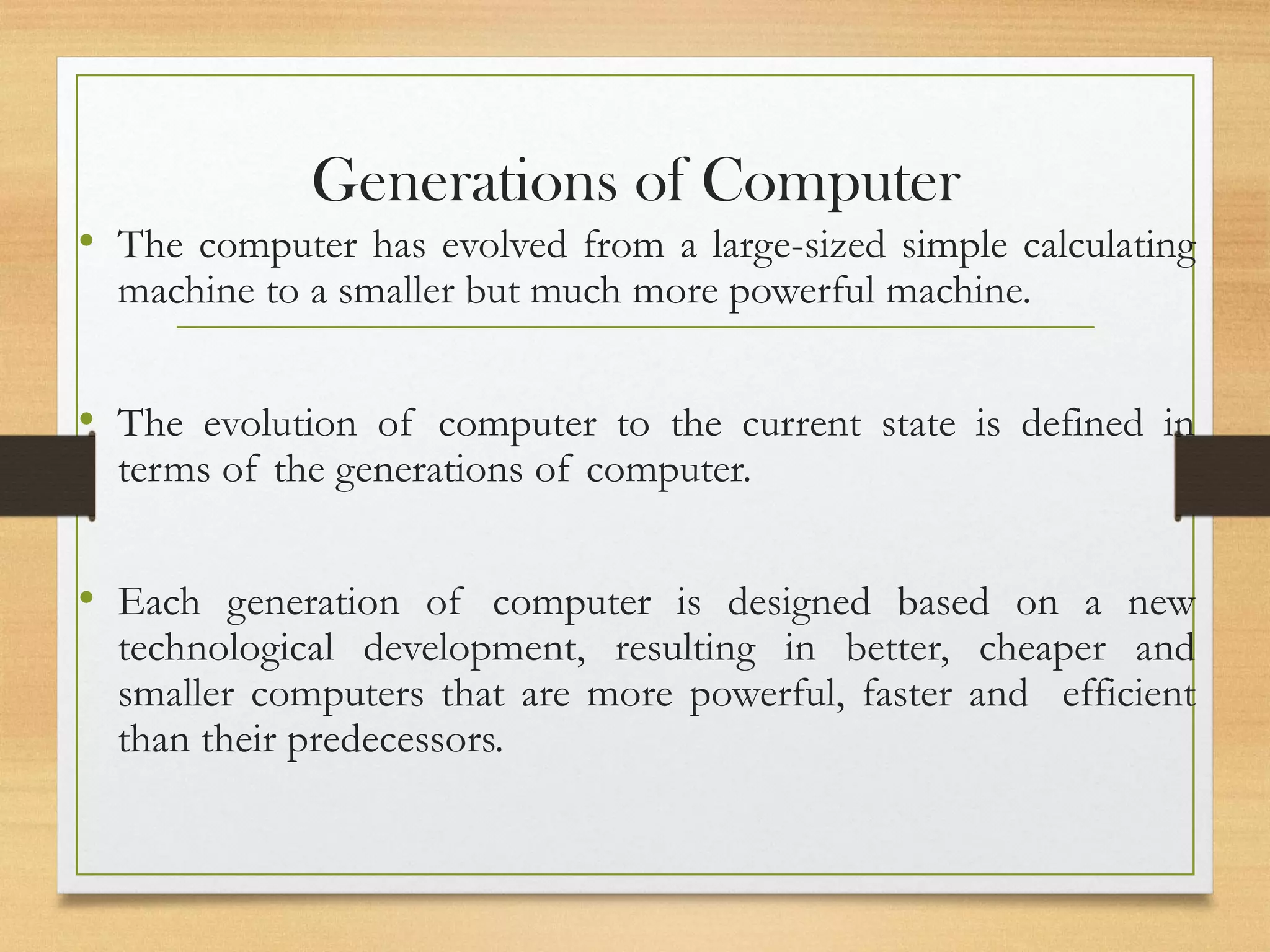 Generations of computers | PPT