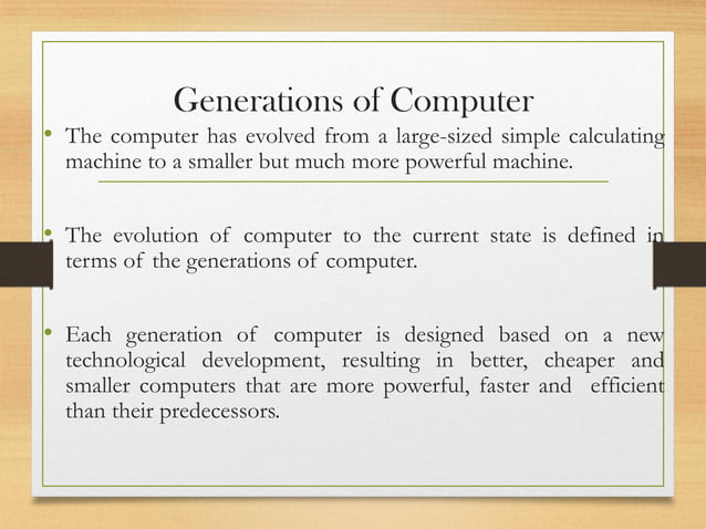 Generations of computers | PPT