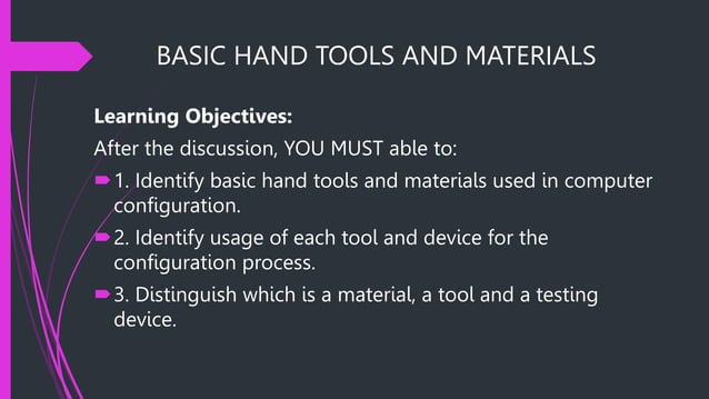 Computer Assembly and Disassembly Procedures_student.pptx | Computer Peripherals | Computing