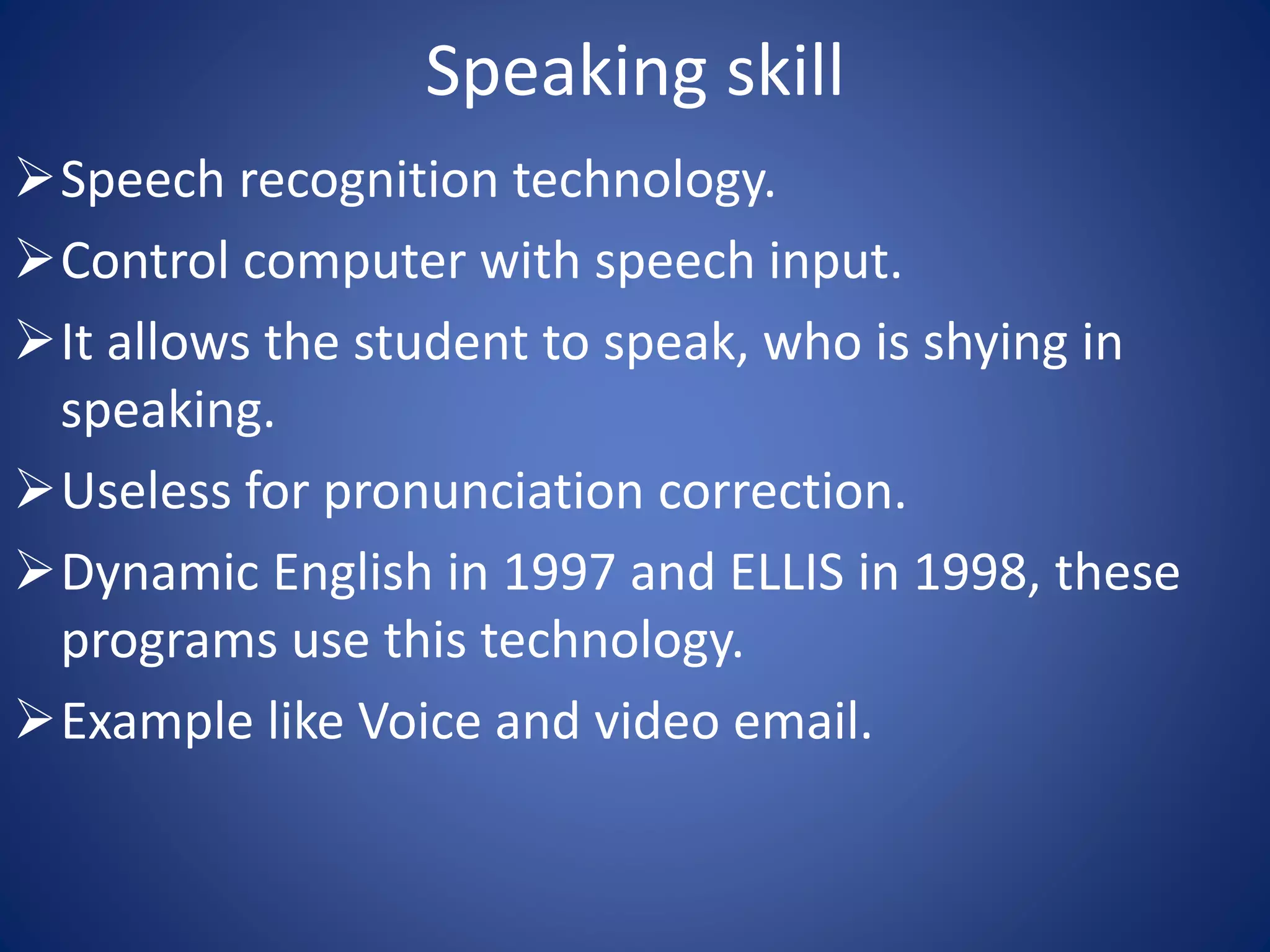 Computer assisted language learning | PPTX | Education