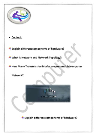 Explain computer hardware | PDF
