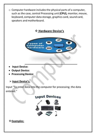 Explain computer hardware | PDF
