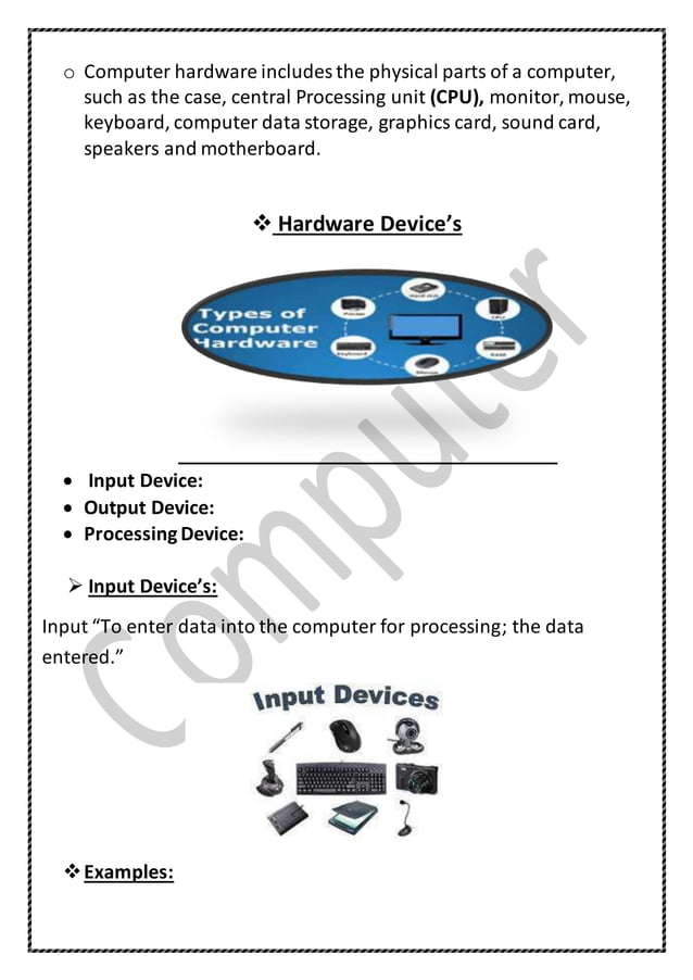 Explain computer hardware | PDF