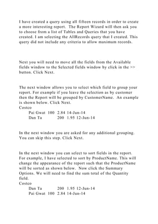 Computer Assignment #2 Company Database GuideCustomer Table Da.docx ...