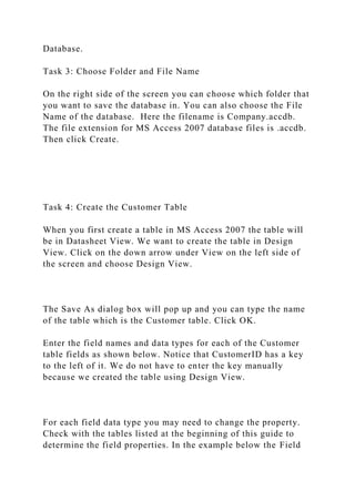 Computer Assignment #2 Company Database GuideCustomer Table Da.docx ...