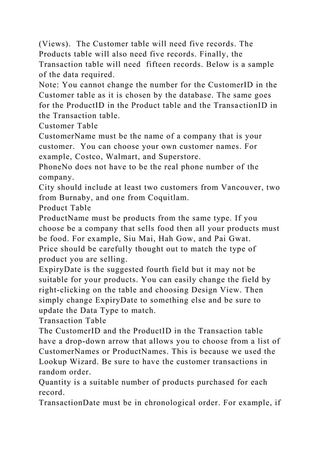 Computer Assignment #2 Company Database GuideCustomer Table Da.docx ...