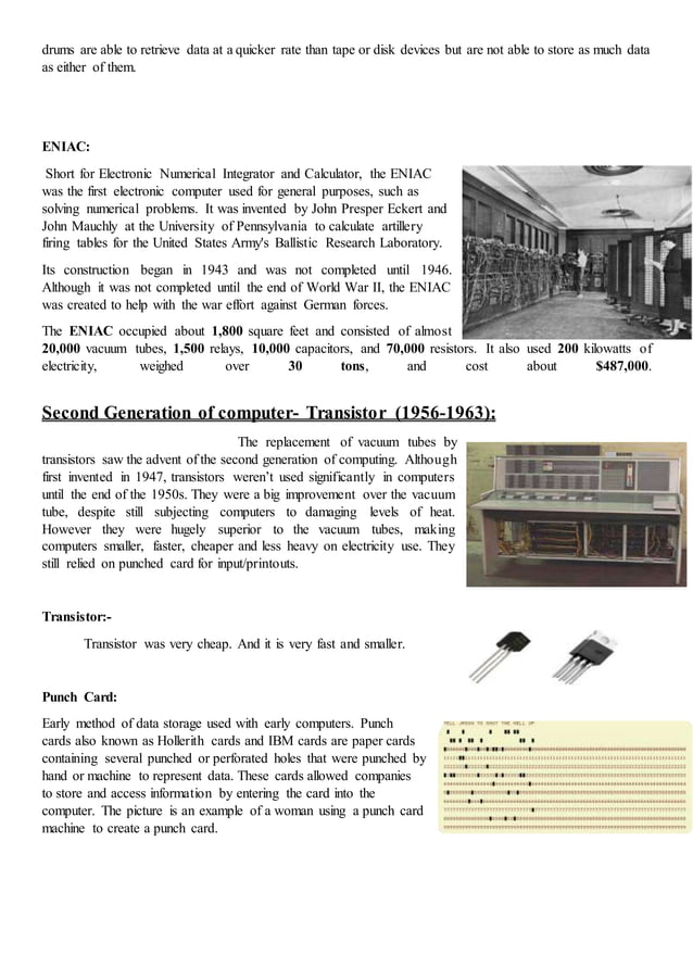 History of computer hardware.1940 to present | DOCX | Desktops | Computing
