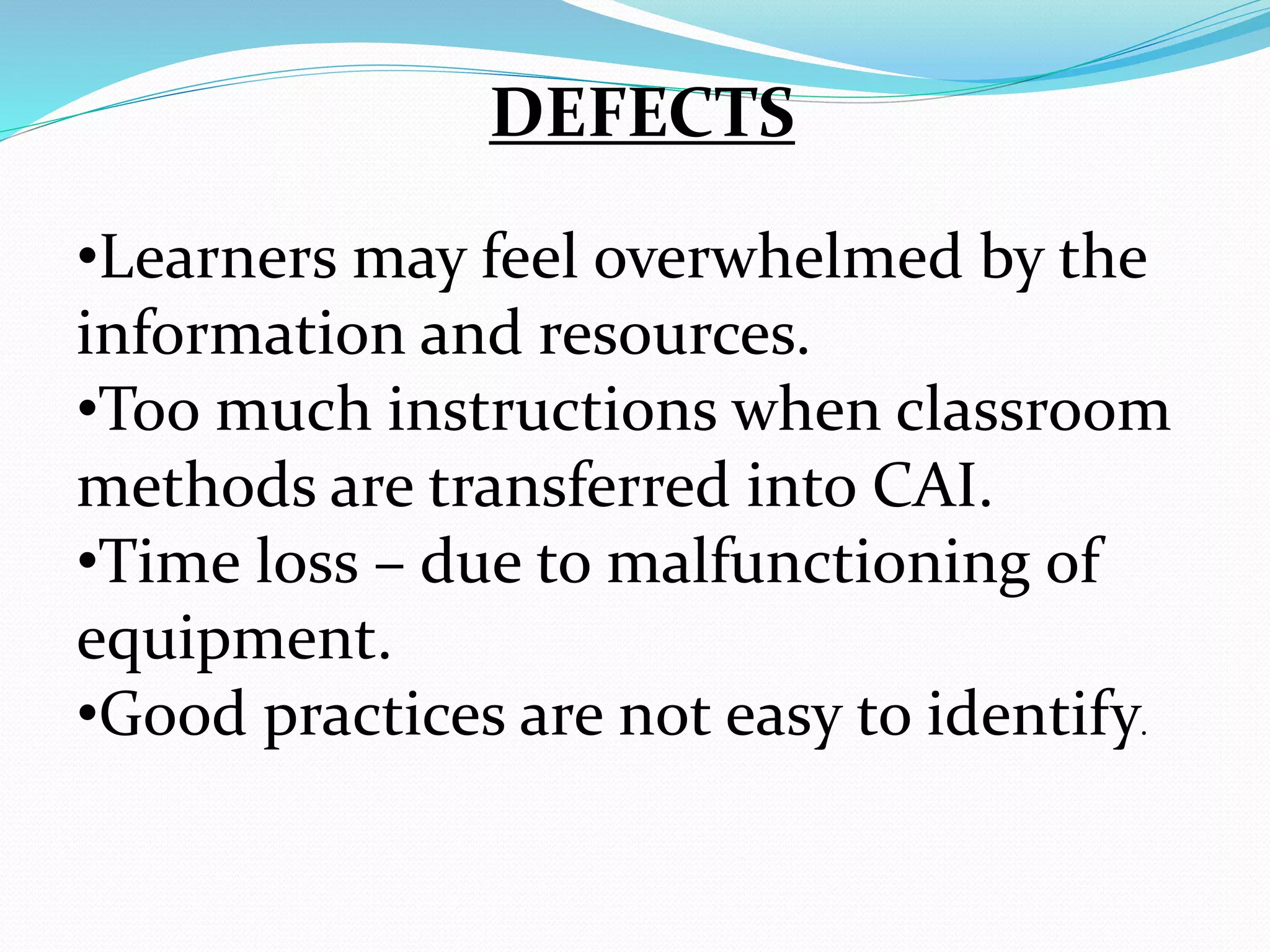 Computer assisted instruction | PPTX | Education