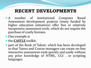 Computer assisted assesment presentation | PPTX