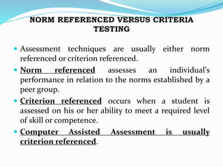Computer assisted assesment presentation | PPTX