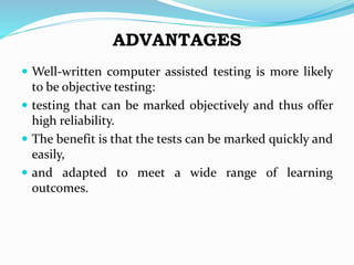 Computer assisted assesment presentation | PPTX