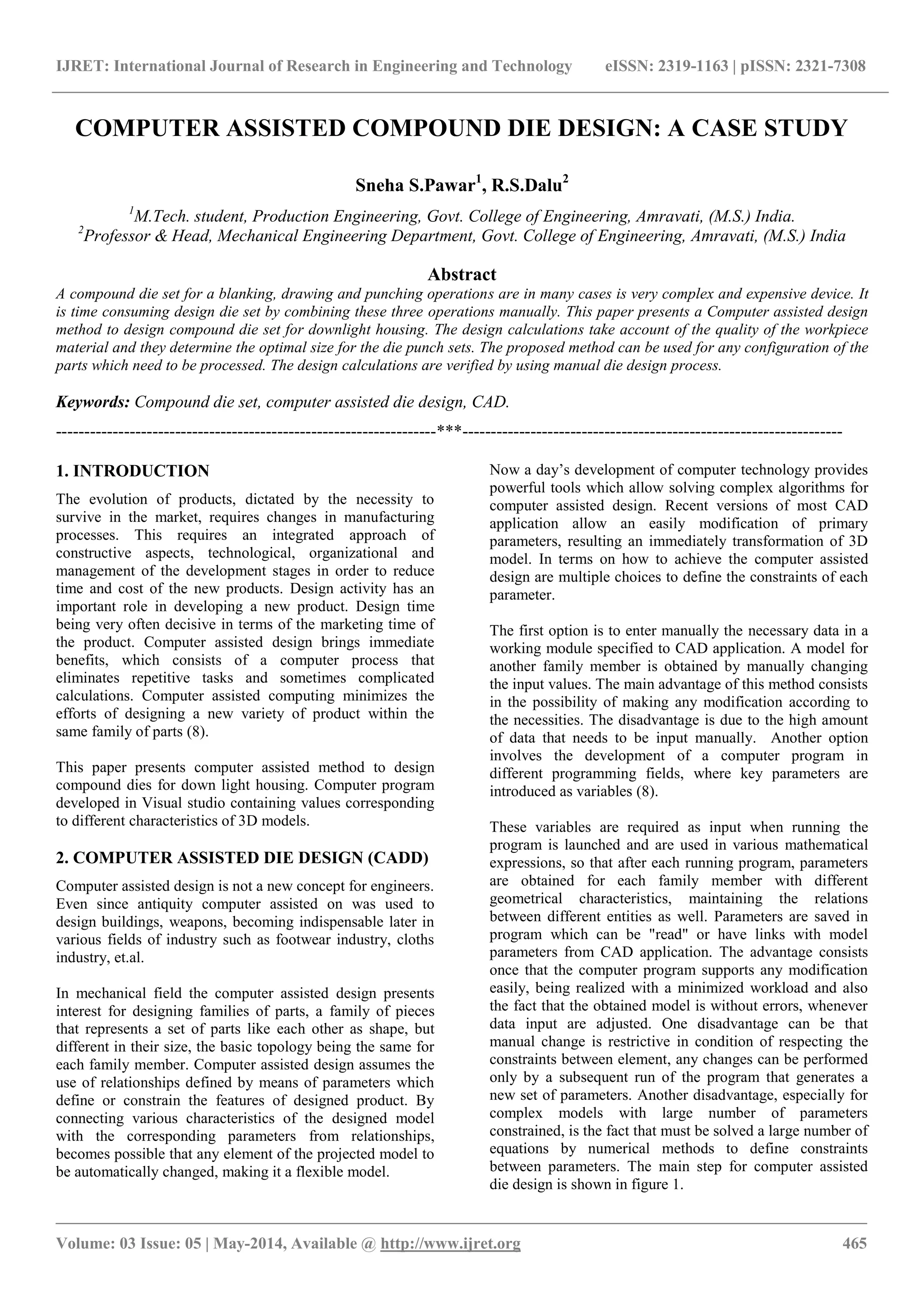 Computer assisted compound die design a case study | PDF