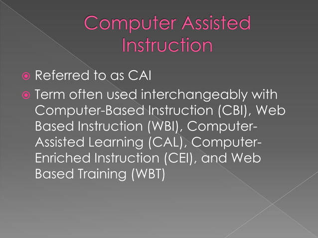 Computer Assisted Instruction | PPT