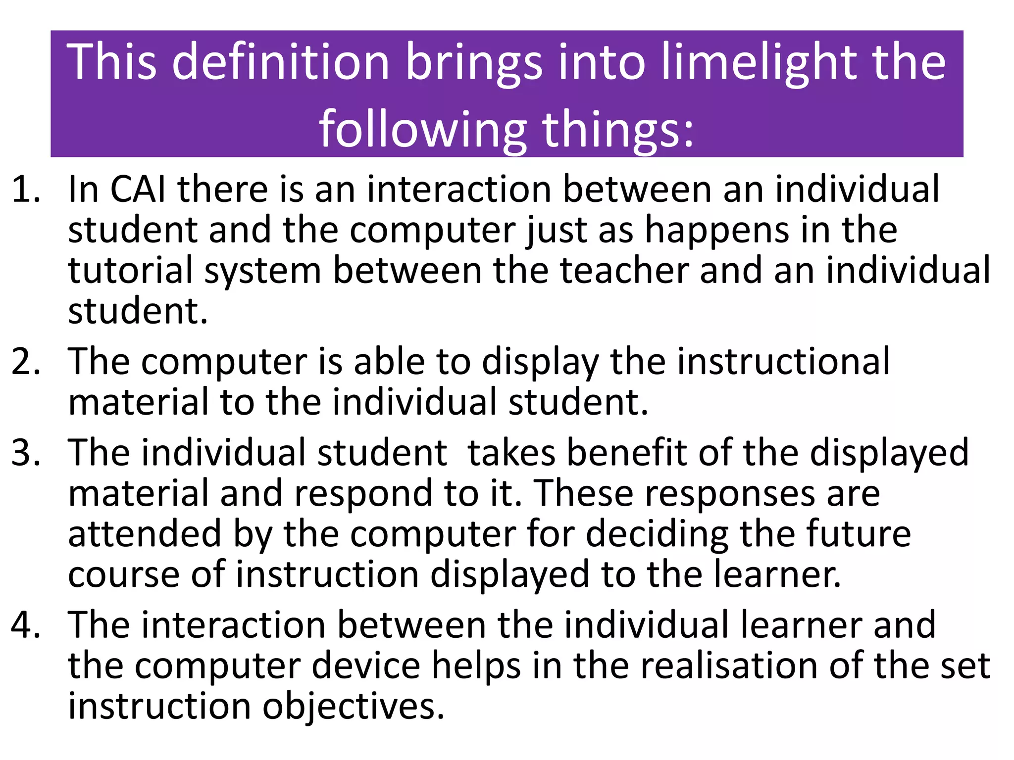 Computer assisted instruction | PPTX