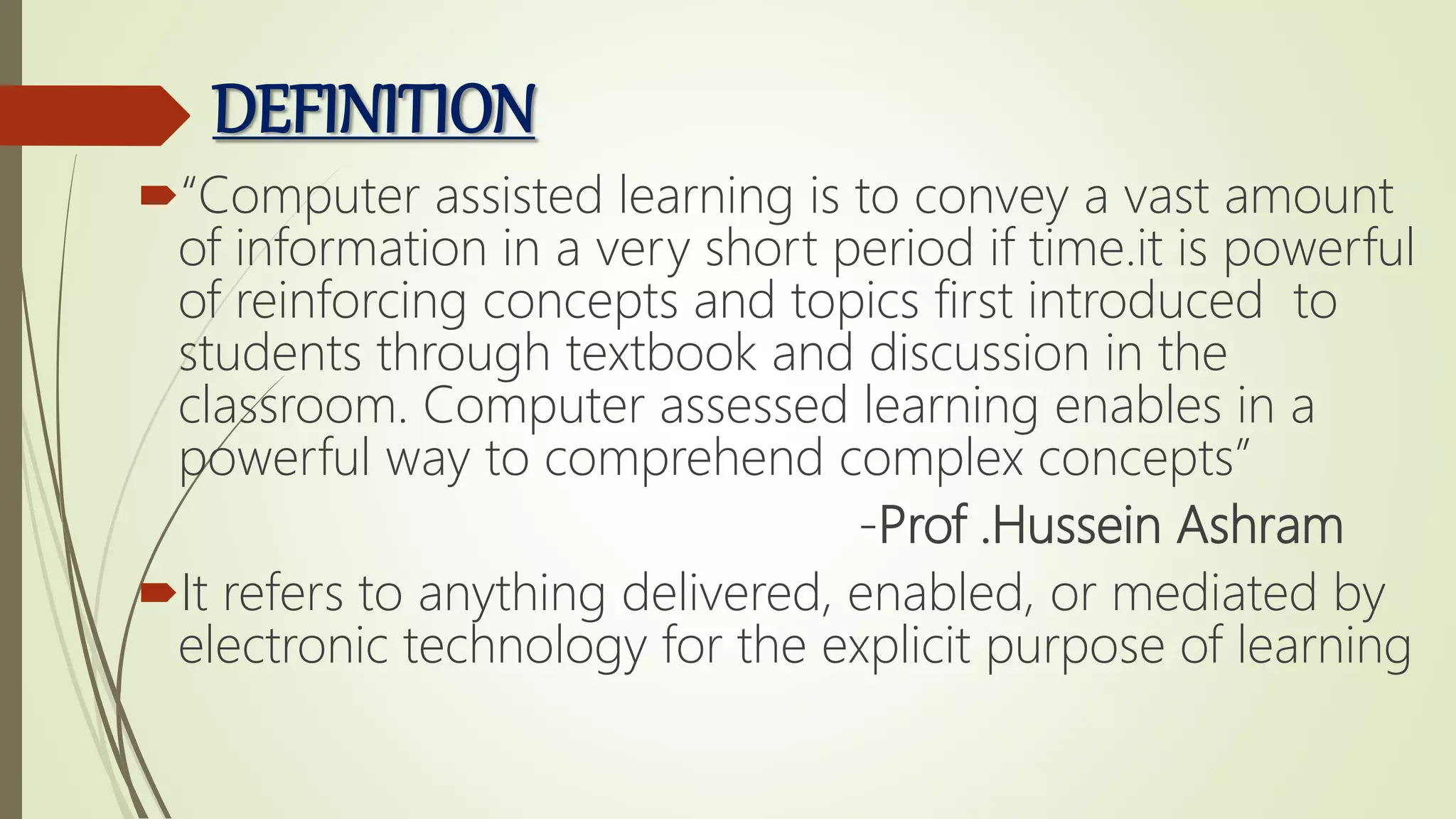 Computer assisted instruction | PPTX