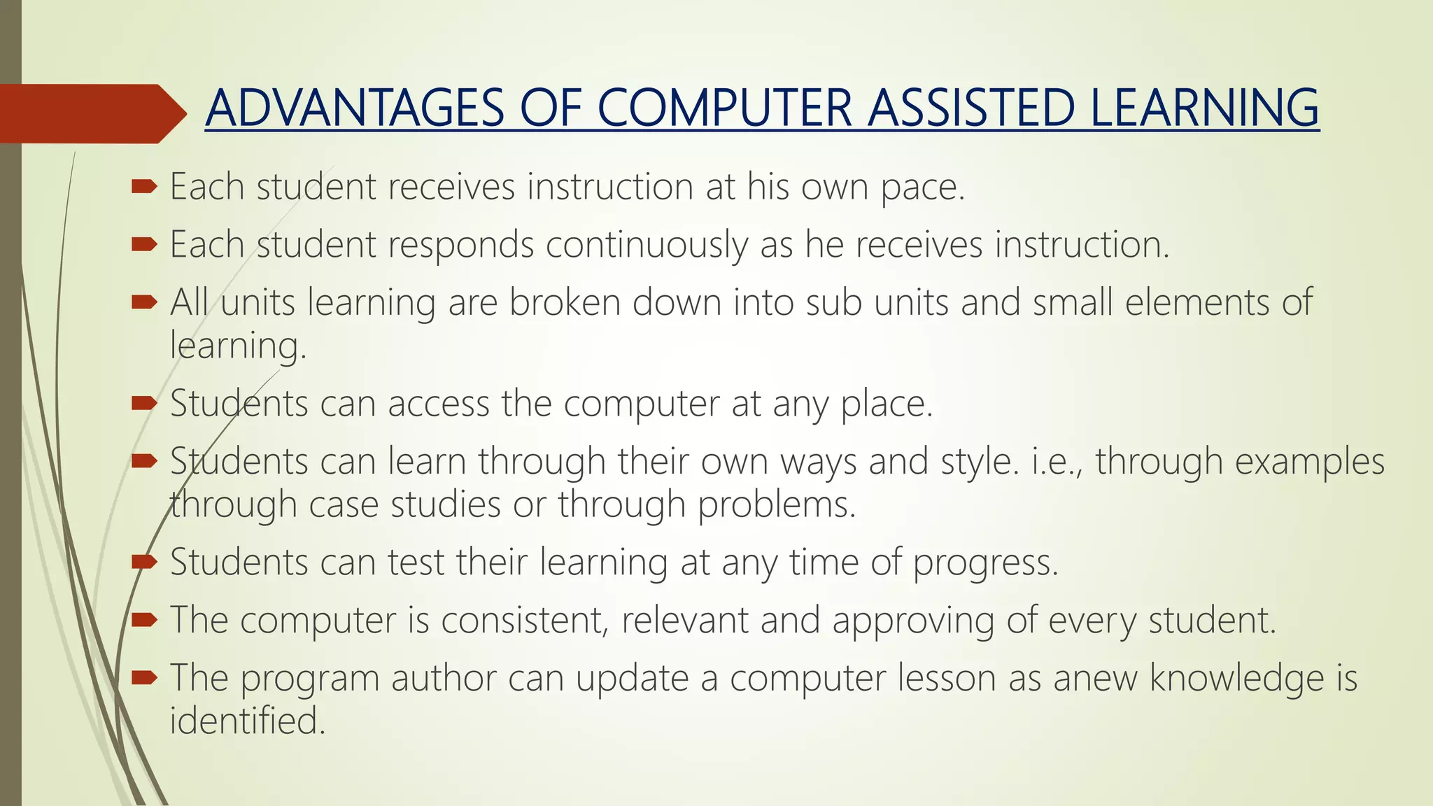 Computer Assisted Instruction Pptx Internet For Beginners Internet