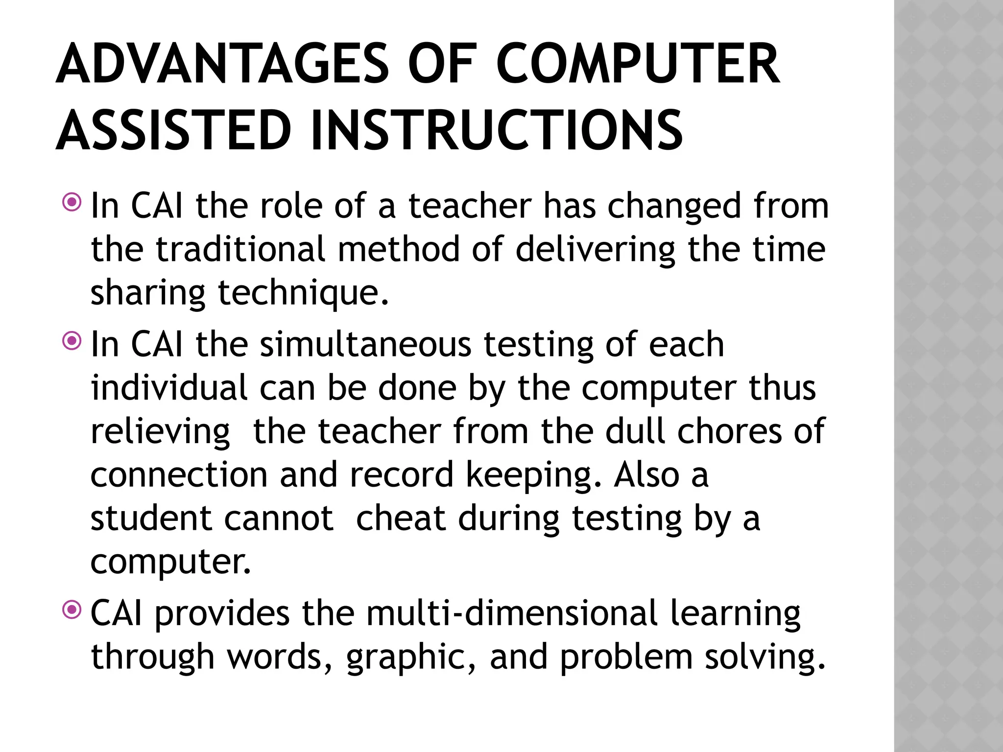COMPUTER ASSISTED INSTRUCTION. for msc | PPTX