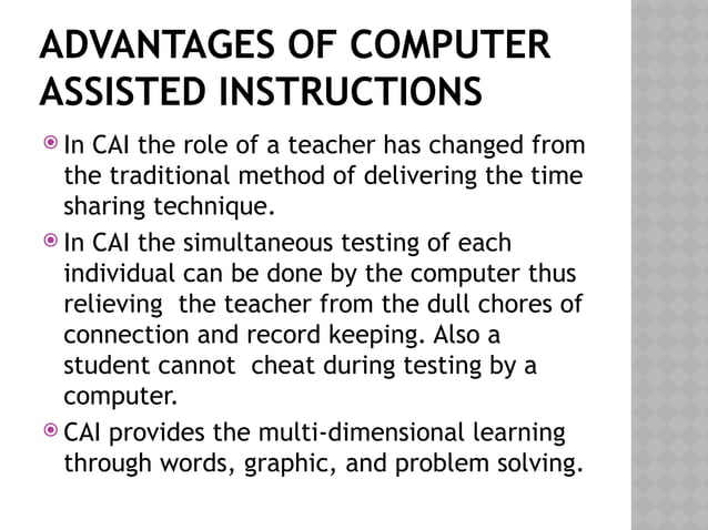 COMPUTER ASSISTED INSTRUCTION. for msc | PPTX