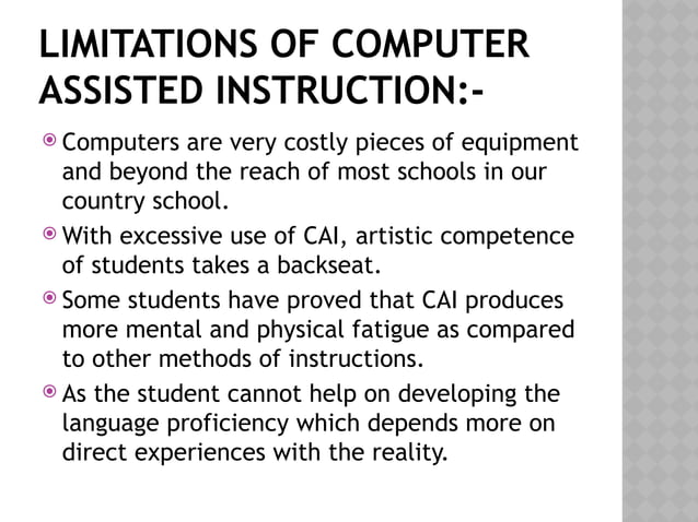 COMPUTER ASSISTED INSTRUCTION. for msc | PPTX