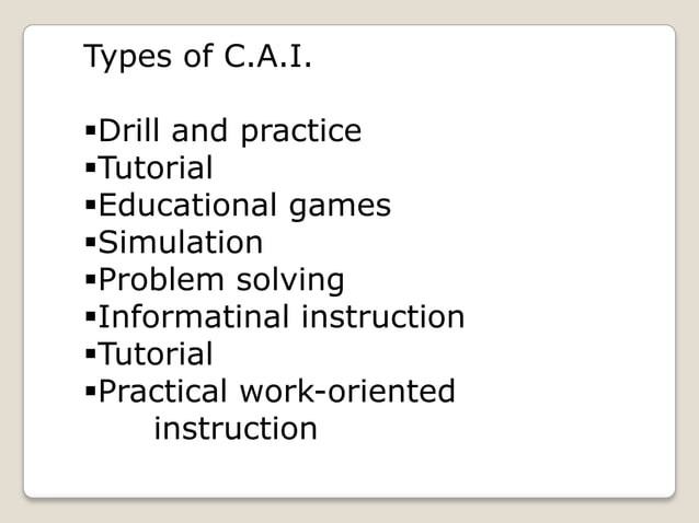 Computer assisted instruction | PPTX