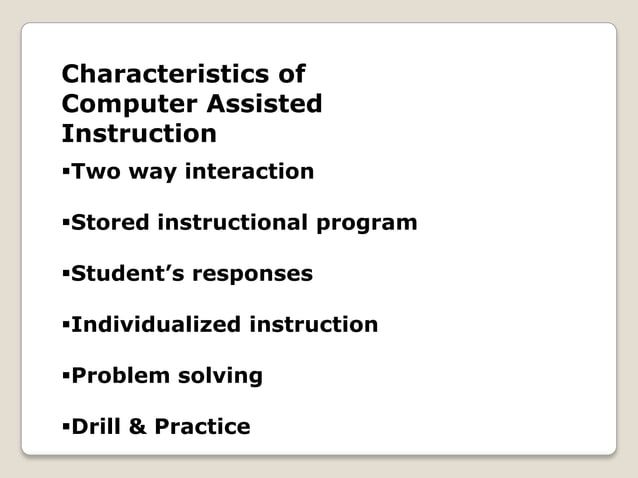 Computer assisted instruction | PPTX