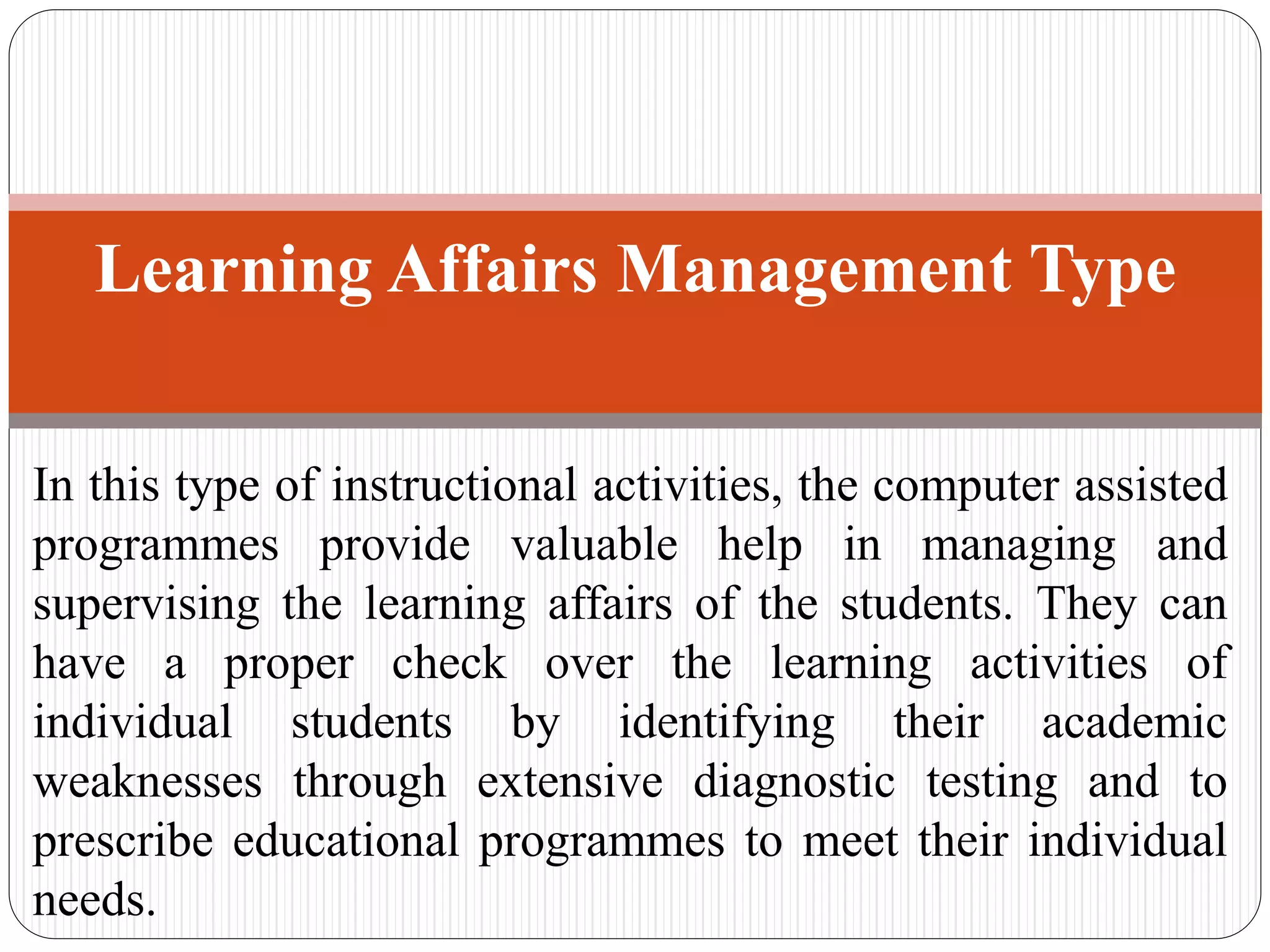 Computer assisted instruction(CAI) | PPTX