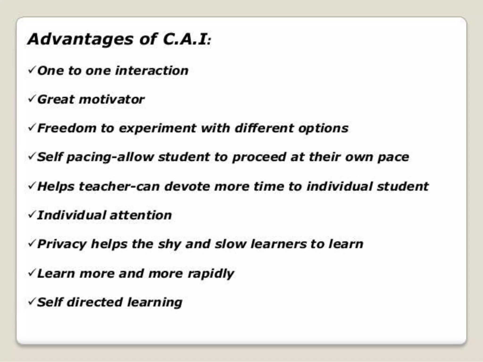 Computer assisted instruction(CAI) | PPTX
