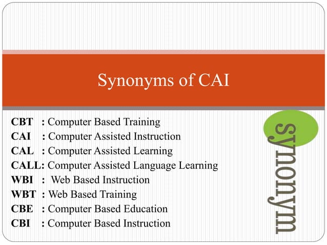 Computer assisted instruction(CAI) | PPTX