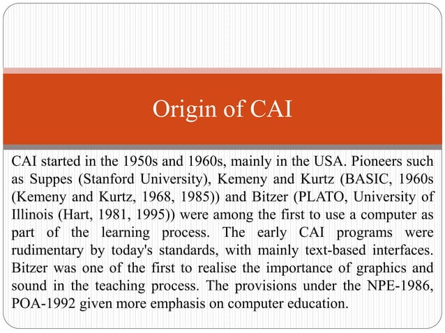 Computer assisted instruction(CAI) | PPTX