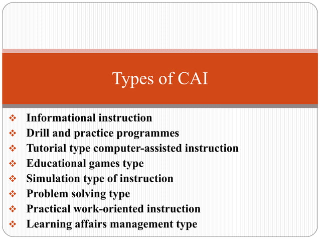 Computer assisted instruction(CAI) | PPTX