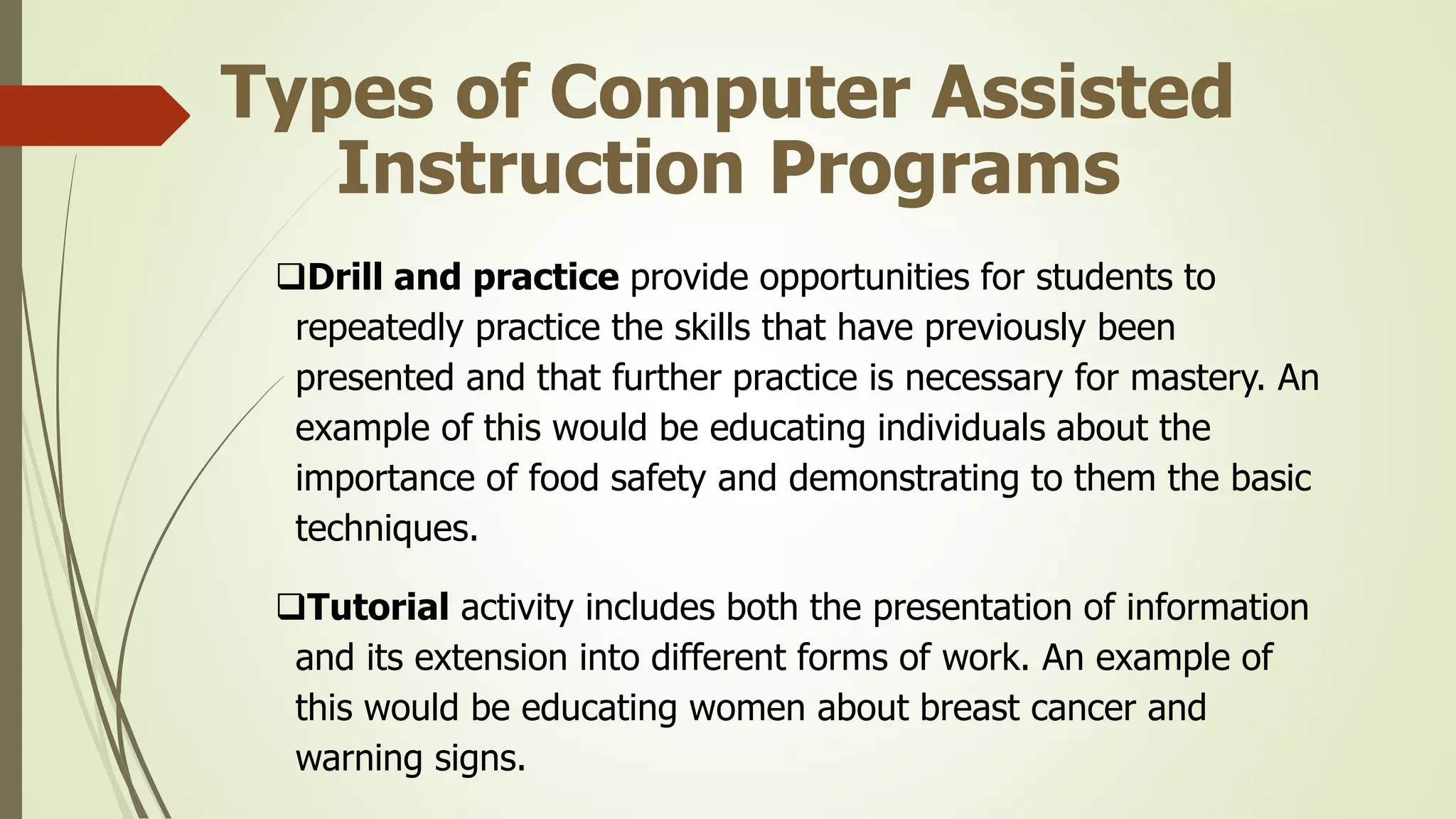 Computer assisted instructions edit shalabh (4) | PPTX | Education ...