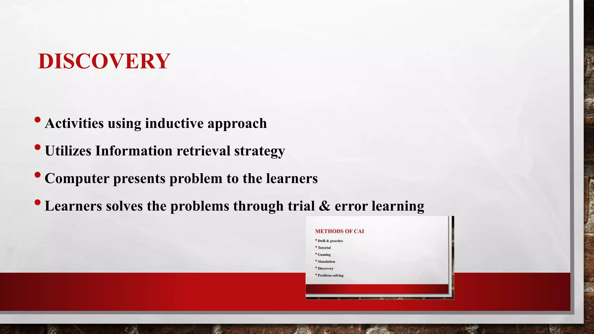 Computer Assisted Instruction Vs Computer Managed Instruction Pptx