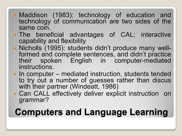 Computer assisted language learning | PPT