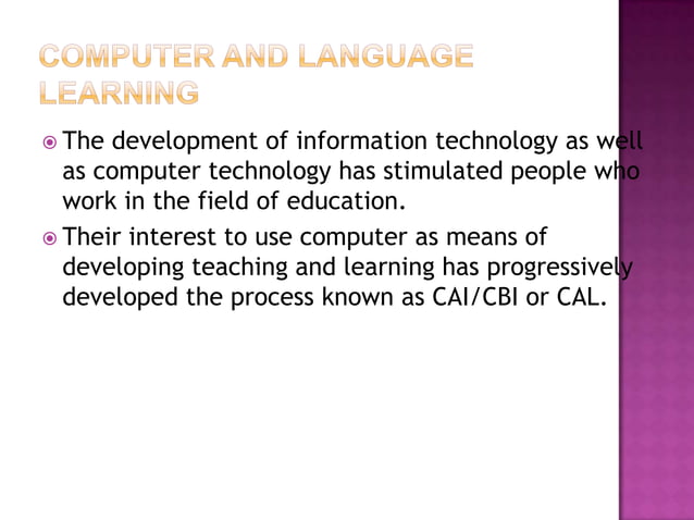Computer assisted language learning | PPT
