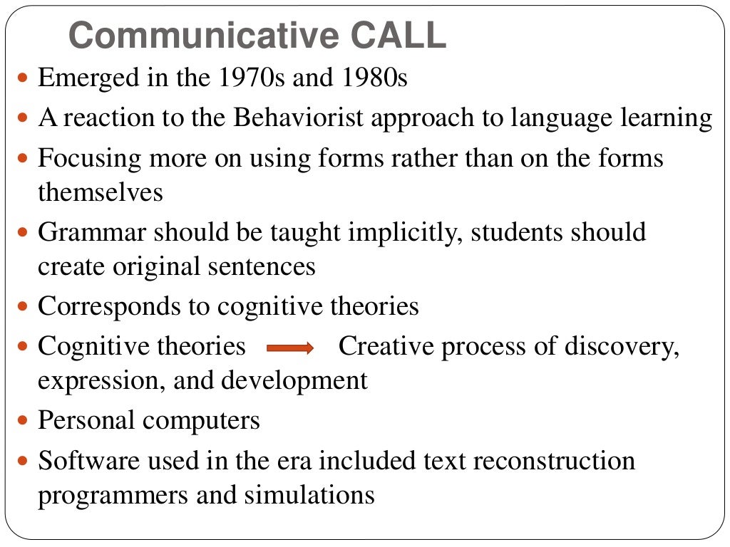 Computer assisted language learning Computer assisted language learning