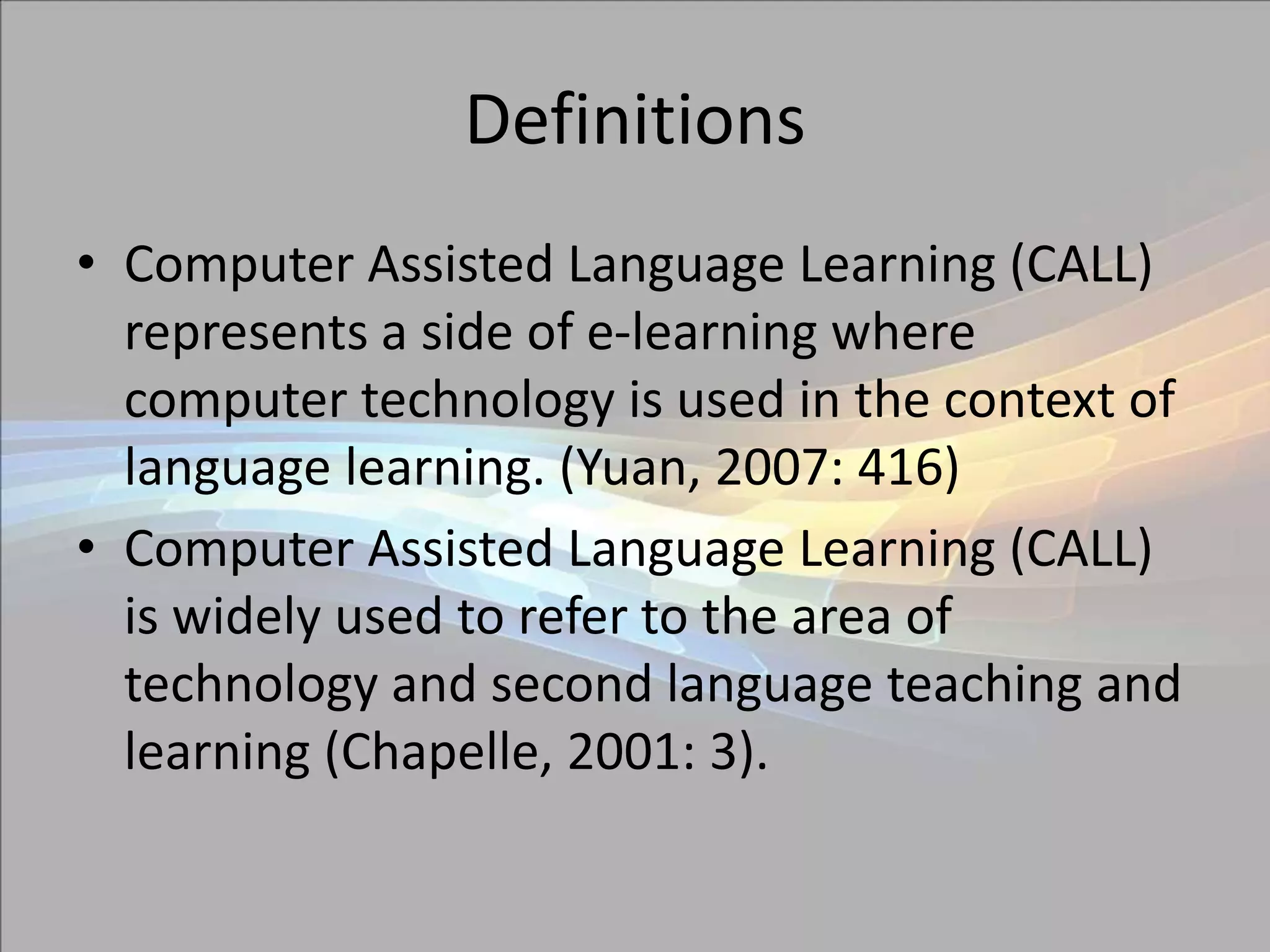 Computer assisted language learning | PPTX