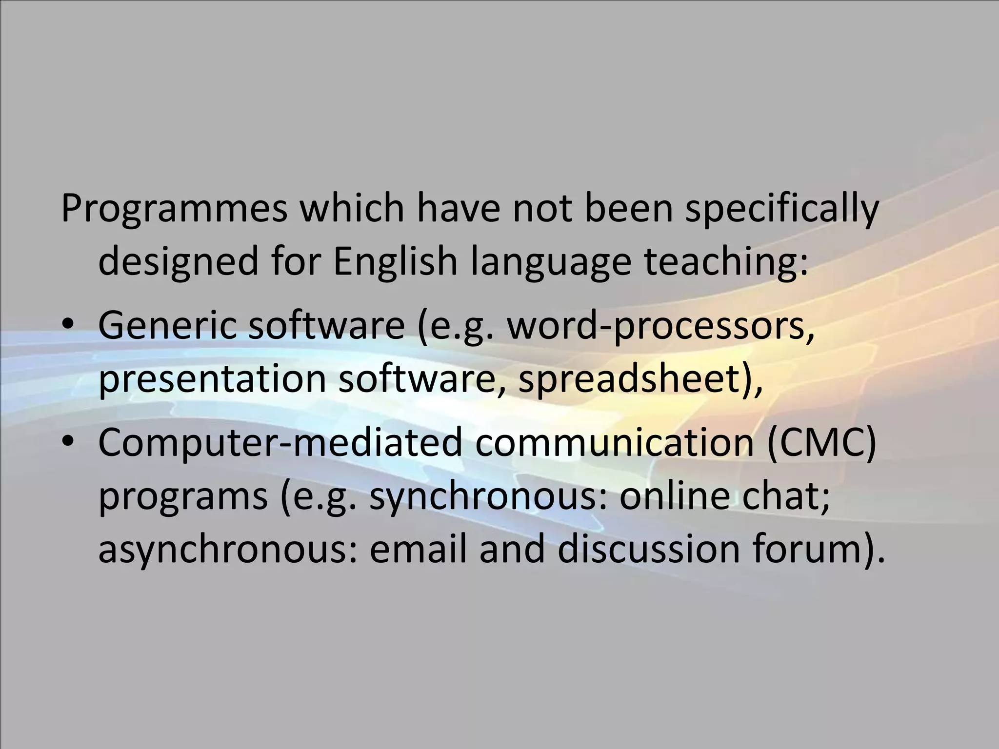 Computer assisted language learning | PPTX