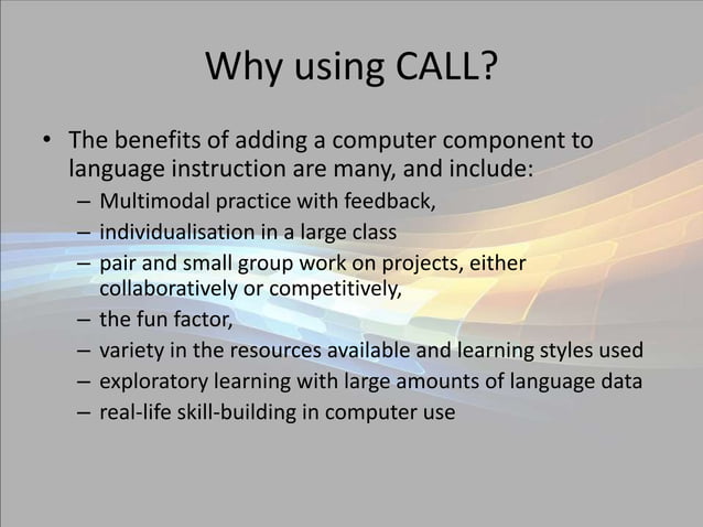 Computer assisted language learning | PPTX