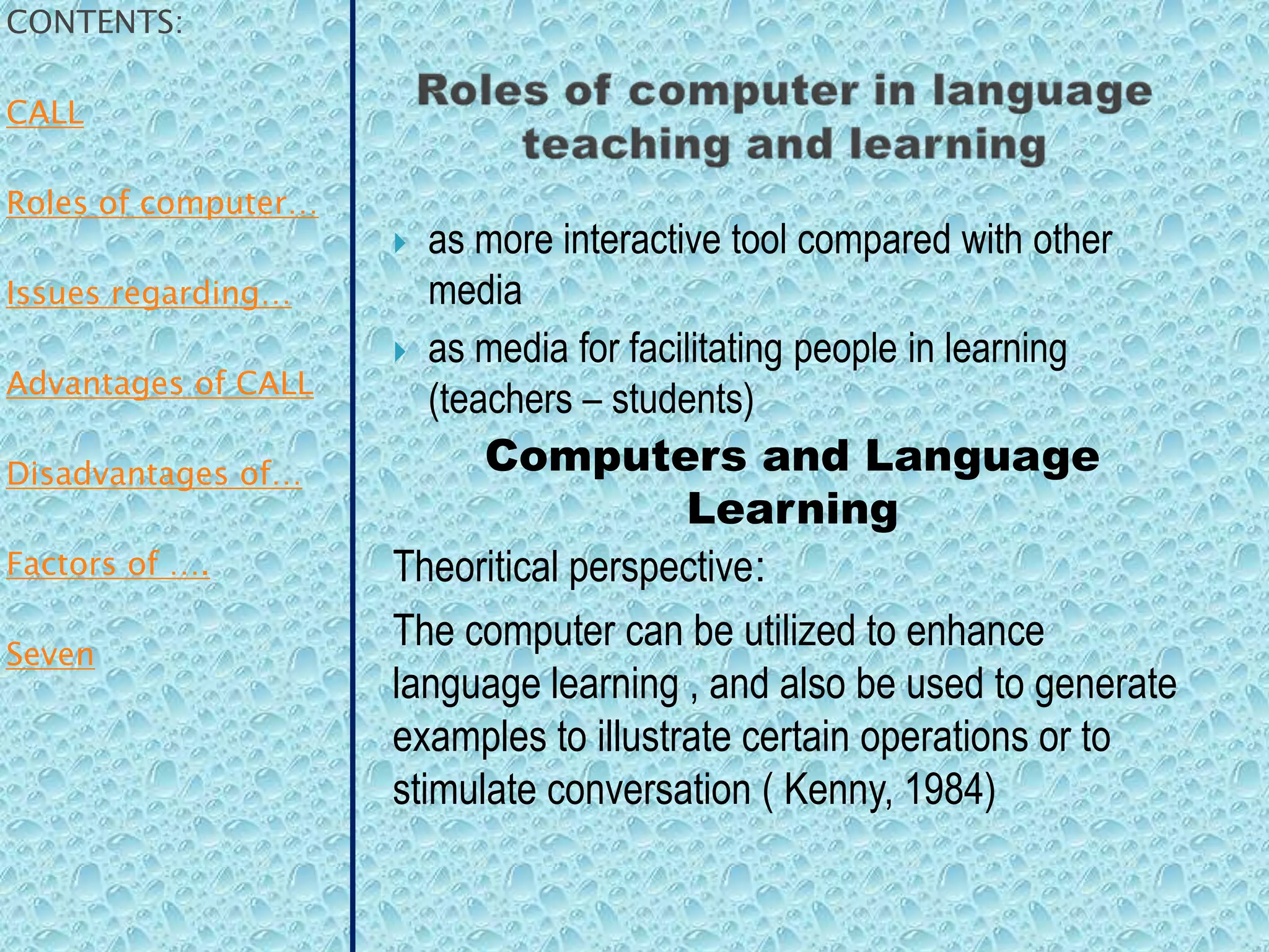 Computer Assisted Language Learningcall Ppt