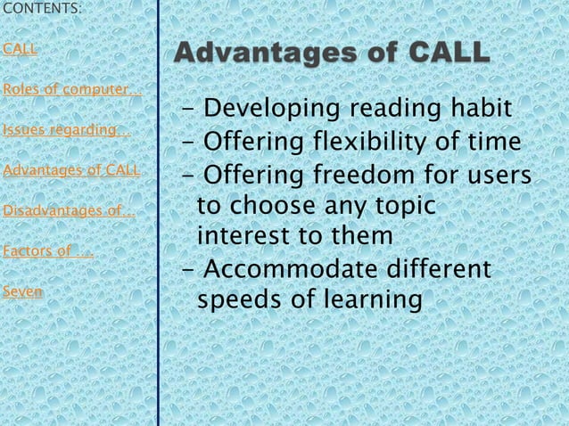 Computer assisted language learning(call) | PPT