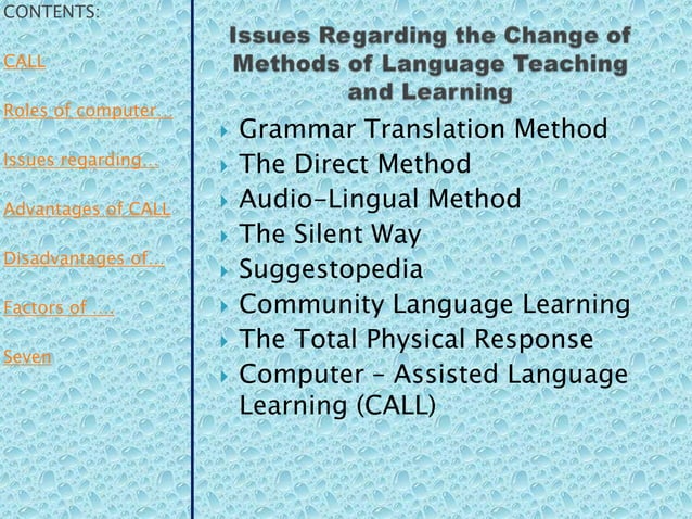Computer assisted language learning(call) | PPT