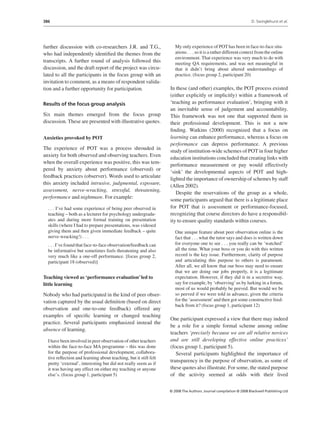 Computer Assisted Learning - 2008 - Swinglehurst - Peer observation of teaching in the online ...