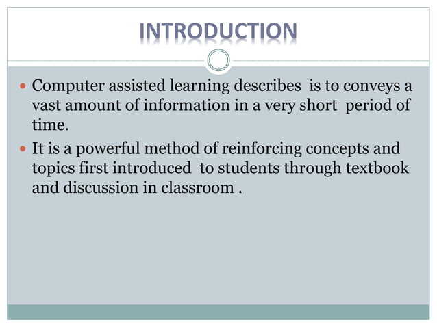 Computer assisted learning | PPT