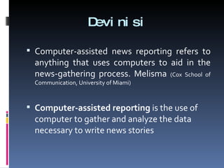 Computer Assisted Reporting2 Week6 | PPT